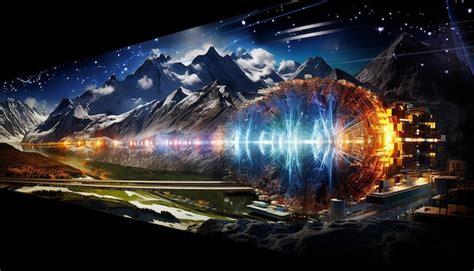 Premium Ai Image A Large Particle Collider Shown Under Lake Geneva And The Swiss Alps At Cern