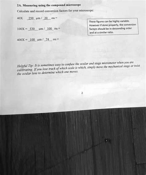 Video Solution 2a Measuring Using The Compound Microscope Calculate And Record Conversion
