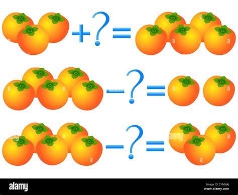 Action Relationship Of Addition And Subtraction Examples With Persimmons Educational Games For