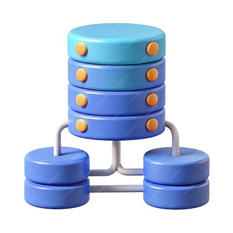 3d render of a database server with connected nodes premium ai