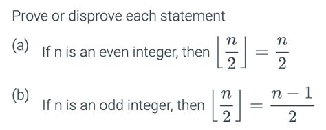 Solved Prove Or Disprove Each Statement A If N Is An Even