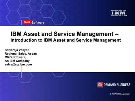 Ibm Asset And Service Management