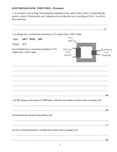 Electromagnetic Induction Teaching Resources