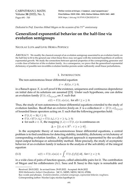 Generalized Exponential Behavior On The Half Line Via Evolution Semigroups