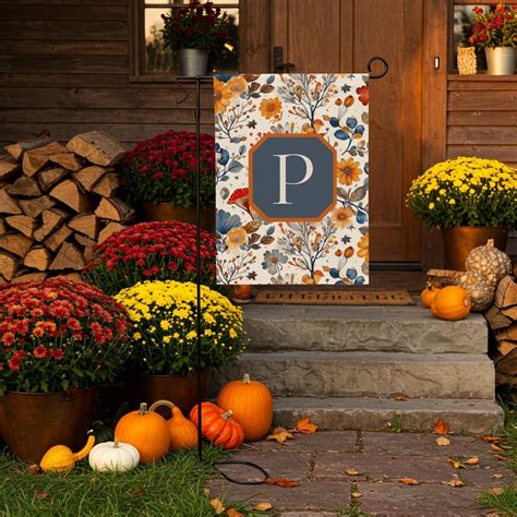 Monogram Garden Flags Fall Etsy