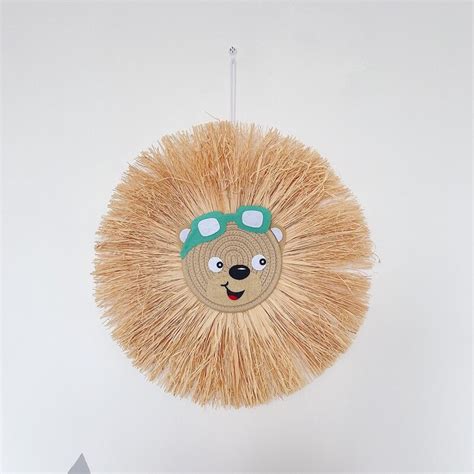 Badu Bg Скандинавска мечка панда Орнаменти Бебешки момчета Спалня Стенен арт декор Ръчно тъкана