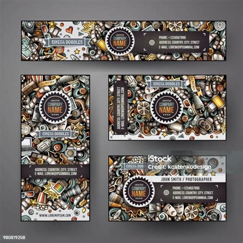 기업 정체성 벡터 템플릿 설정 한다면 손으로 그린 영화 테마와 디자인 스튜디오에 대한 스톡 벡터 아트 및 기타 이미지 스튜디오 텔레비전 산업 3차원 형태 Istock