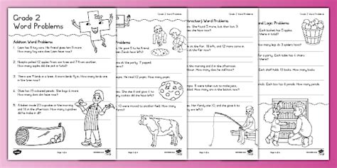 Grade 2 Mathematics Word Problems Activity Sheet Twinkl