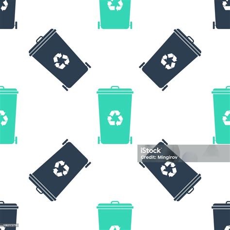 흰색 배경에 재활용 기호 아이콘 격리 된 원활한 패턴녹색 휴지통 휴지통은 아이콘을 만들 수 있습니다 쓰레기통 표지판 바구니 아이콘을 재활용합니다 벡터 검은색에 대한 스톡