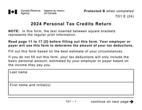Form Td1 Download Printable Pdf Or Fill Online Personal Tax Credits