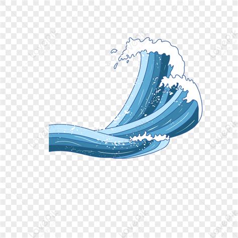 파도 바다 일러스트 물결 파란색 삼층웨이브세 파도 Png 일러스트 무료 다운로드 Lovepik