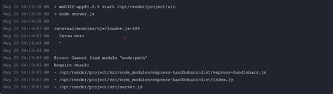 Cannot Find Module Nodepath Render