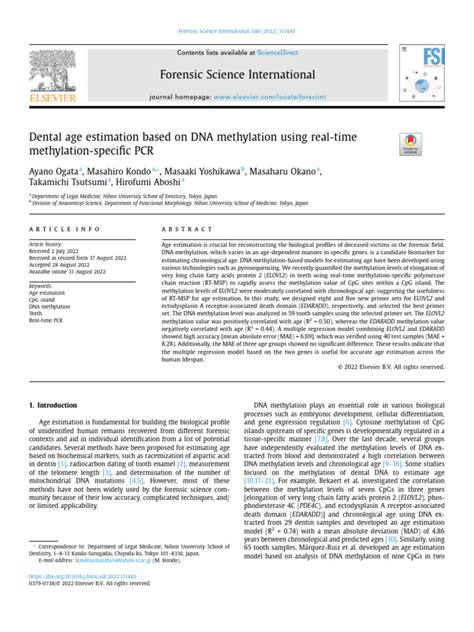 Dental Age Estimation Based On Dna Methylation Pdf Dna Methylation Errors And Residuals
