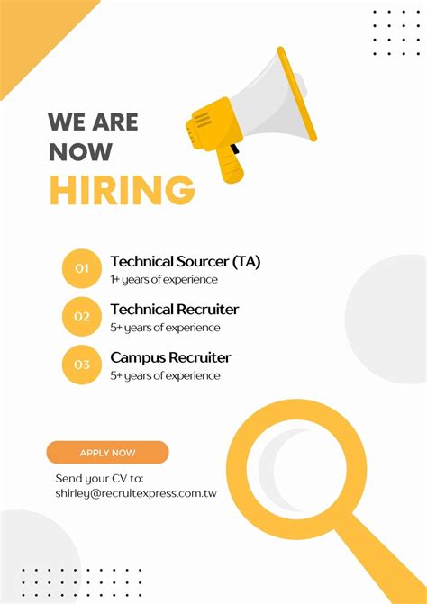 Hiring 立可人事代徵 Shirley Liao