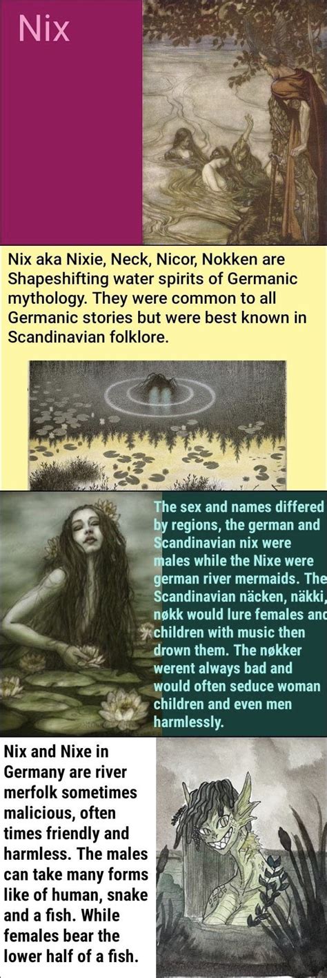 Nix Info Nixie Mythology Nordic Mythological Creatures Folklore And