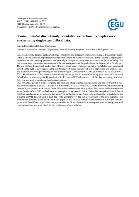 Pdf Semi Automated Discontinuity Orientation Extraction In Complex