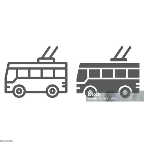 무궤도 전차 선 및 문자 모양 아이콘 전송 및 공공 교통 표지 벡터 그래픽 흰색 바탕에 선형 패턴 10에 대한 스톡 벡터 아트 및 기타 이미지 Istock