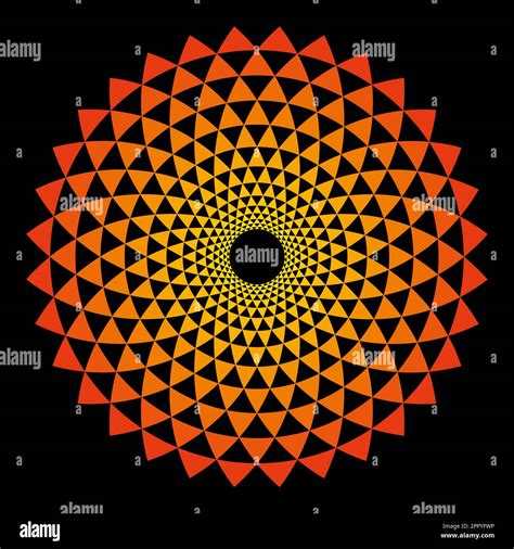 Sun Symbol Made Of Fibonacci Pattern Sacred Geometry Stock Vector