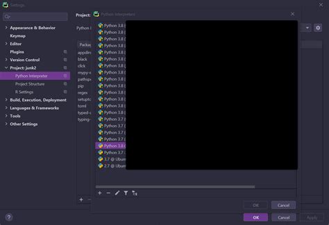 UI And Usability Python Interpreters Lost In Parts Of New Project UI IDEs Support IntelliJ