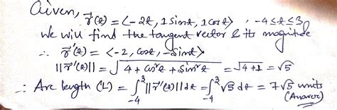 [solved] find the length of the given curve r t 2t 1 sint 1