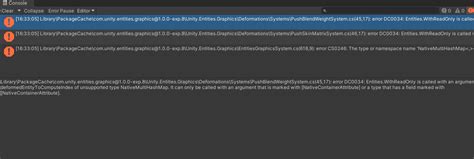 starting a dots project has errors in unity collections unity engine