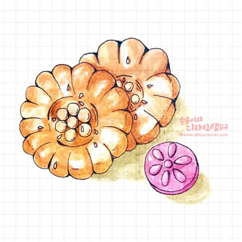 ★추석 약과 손그림강좌★ 한가위 음식 일러스트 추석글귀 이미지 한과손그림그리기 네이버 블로그