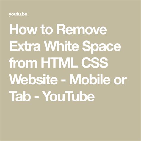 How To Remove Extra White Space From Html Css Website Mobile Or Tab