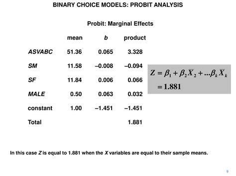 Ppt Binary Choice Models Probit Analysis Powerpoint Presentation