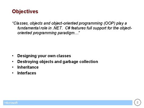 5 Oop Objectives Classes Objects And Objectoriented Programming