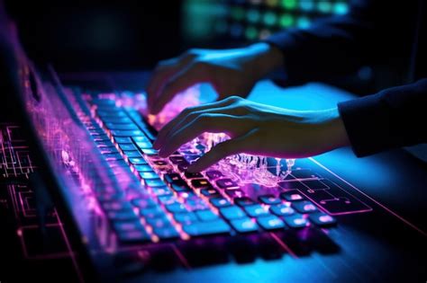 Premium Photo Photo Of A Person Coding On A Futuristic Holographic Keyboard Generative Ai