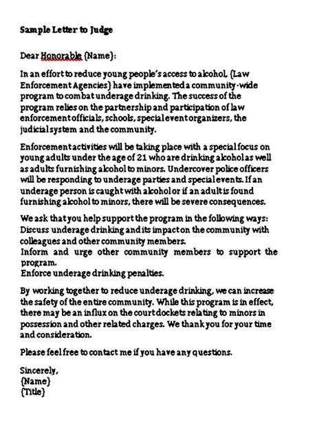 Sample Letter To Judge To Remove Warrant