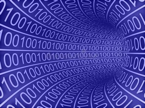 Binary Tunnel Blue High Resolution 3 D Render Stock Illustration
