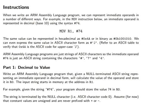 Solved Instructions When We Write An Arm Assembly Language