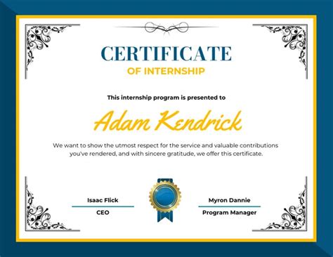 Blue Classic Ornament Internship Certificate Online In Pakistan Hello