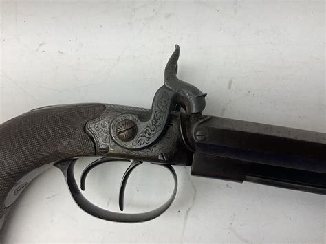 Early 19c Percussion Double Barrel Howdah Pistol By J Sporting Guns
