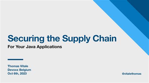 securing the supply chain for your java applications speaker deck