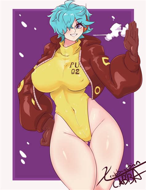 Rule 34 1girls Big Breasts Blue Hair Breasts Cabbagebinn Eye Contact Female Female Only Hair