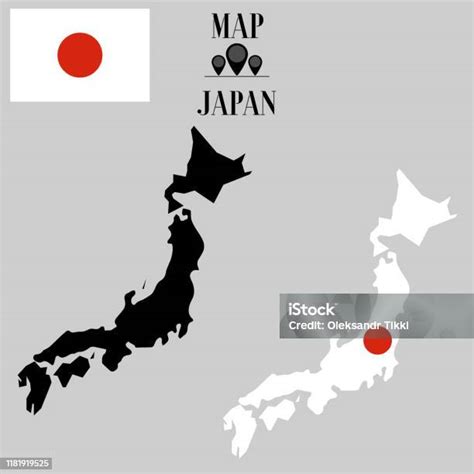 일본 윤곽 세계지도 국기 내부 벡터 일러스트 크리에이티브 디자인 배경 개체 요소 기호에 고립 된 등고선 실루엣을 설정 합니다 가정 생활에 대한 스톡 벡터 아트 및 기타