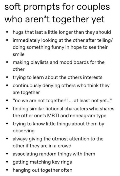 Soft Prompts For Couples Who Arent Together Writing Plot Writing