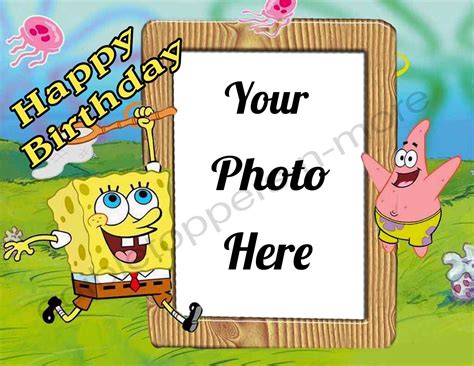 Spongebob Squarepants Personalized Edible Print Premium Cake Topper Fr Edible Toppers And More