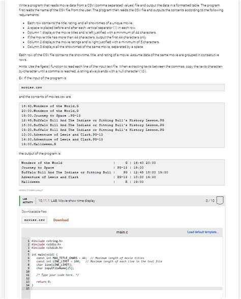 In C Language Write A Program That Reads Movie Data From A Csv Comma
