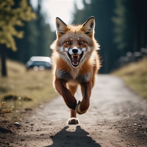 Terrifying Werefox Charging Forward Stable Diffusion Online
