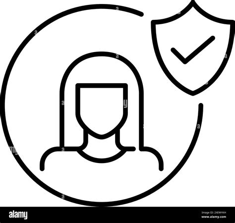 Female User Profile Shield And Checkmark Verified Identity Safe User Experience Data