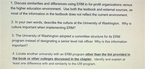 Solved 1 Discuss Similarities And Differences Using Erm In