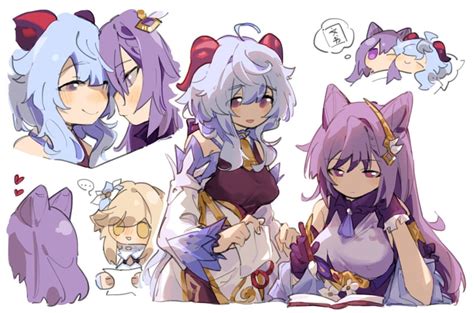 Ganyu Lumine And Keqing Genshin Impact Drawn By Shioneko Danbooru