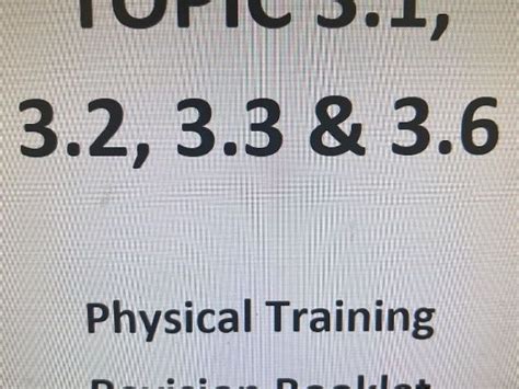 Edexcel Gcse Pe Physical Training Revision Booklet Teaching Resources