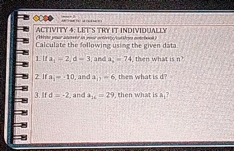 ACTIVITY 4 LETS TRYIT INDIVIDUALLY Calculate StudyX