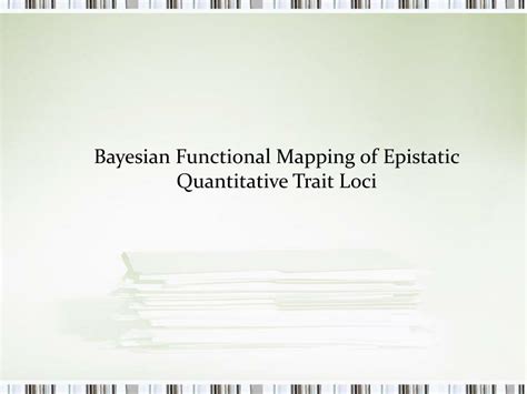 Ppt Bayesian Functional Mapping Of Complex Dynamic Traits Powerpoint