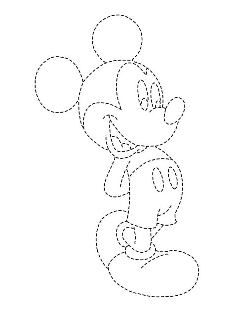 Friendly Mickey Mouse Tracing Worksheet Coloring Page Download Print