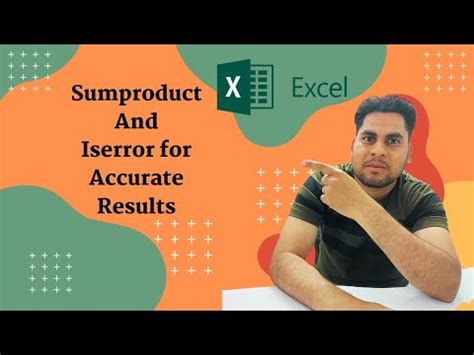 How To Use SUMPRODUCT ISERROR Function In Excel YouTube